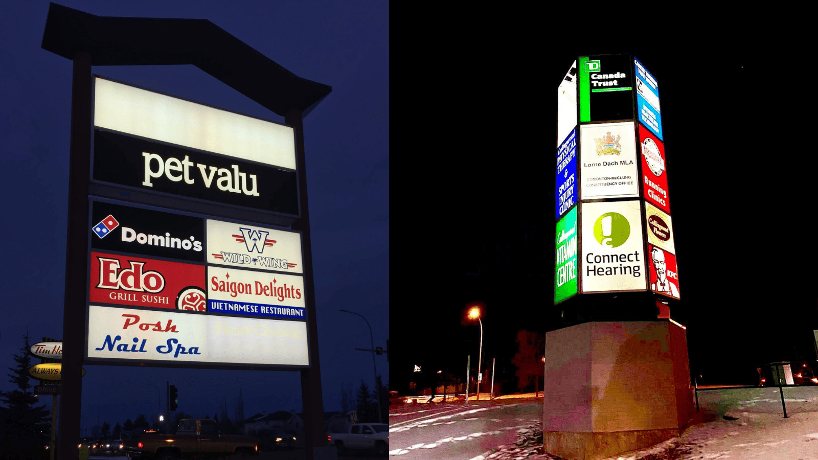 Light up the night with illuminated outdoor signs - Alberta Sign Rentals